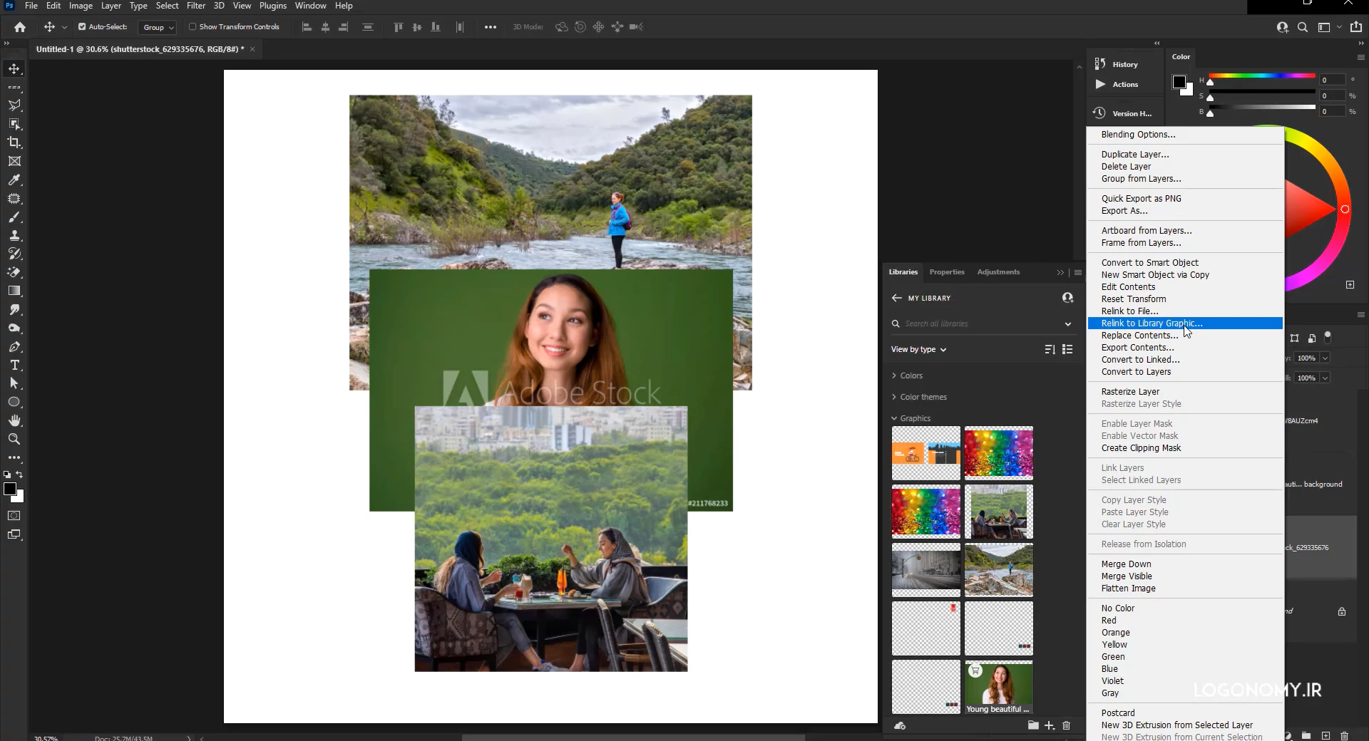 باز کردن عکس در فتوشاپ با استفاده از Place Linked-Place Embedded