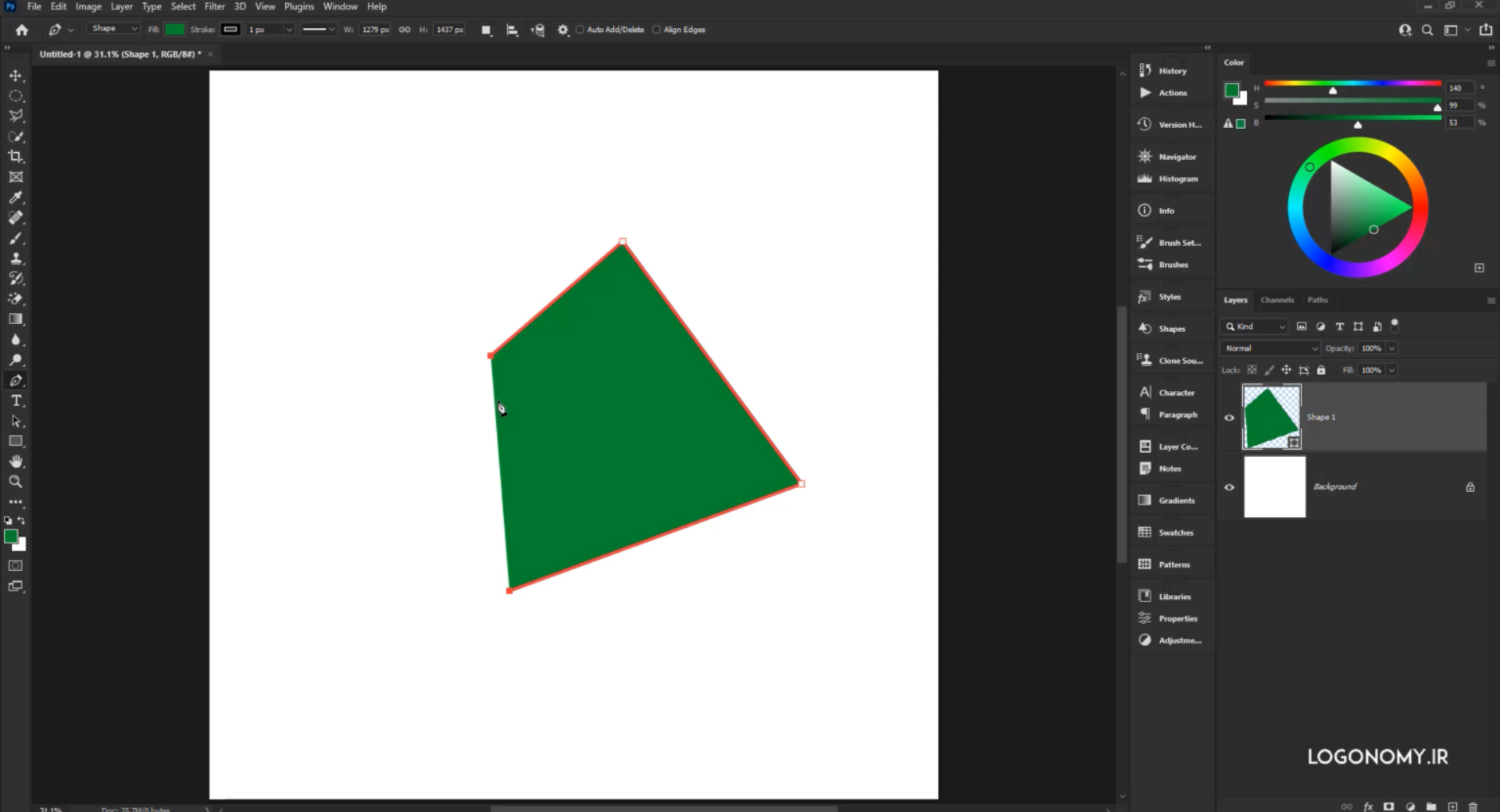 آشنایی با ابزار ترسیم شکل Shape Layer در برنامه فتوشاپ